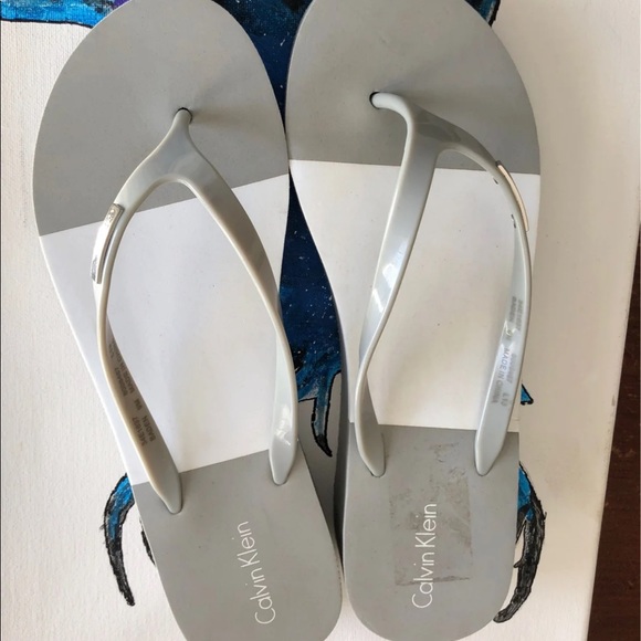 Calvin Klein | Shoes | Calvin Klein Baden Eva Ash Grey Platform Flip ...